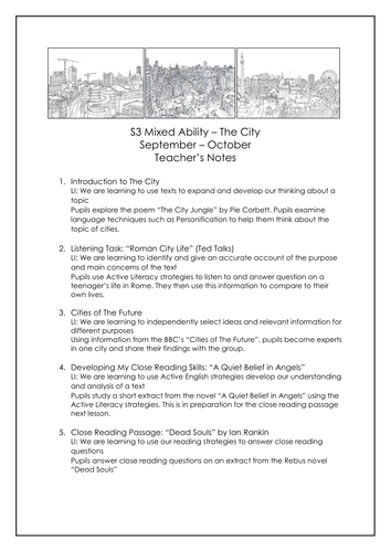 Themed Unit of Work - The City | Teaching Resources