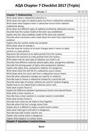 AQA (9-1) GCSE Triple Physics Revision Checklists (with equations and ...