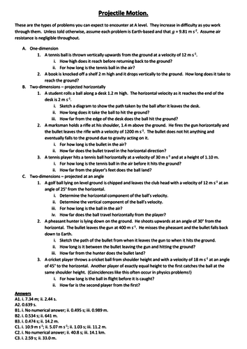 Projectile Motion - A Level Physics (OCR A) | Teaching Resources