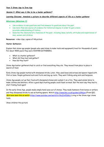 Year 3 Stone Age to Iron Age Lesson Planning | Teaching Resources