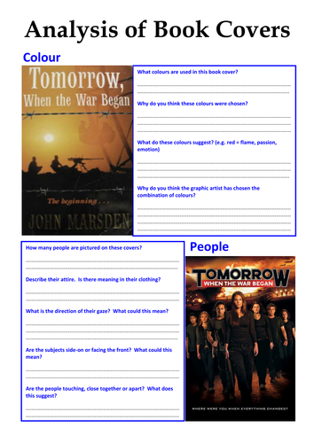 Analysis of book covers - Tomorrow When the War Began | Teaching Resources