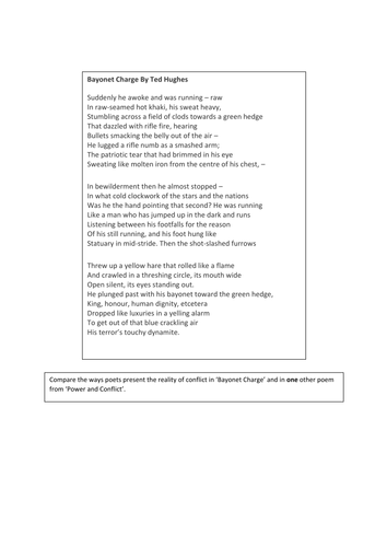 AQA Power and Conflict Poetry - answering the questions | Teaching ...