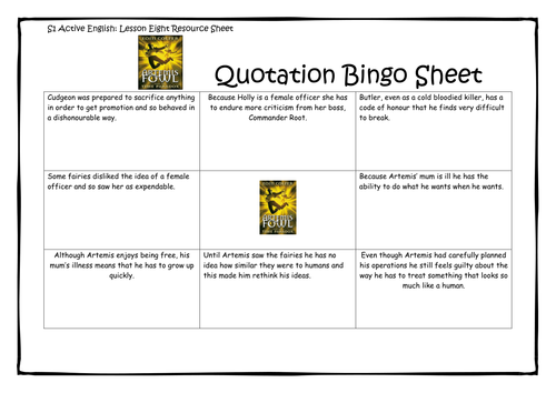 Artemis Fowl - Eoin Colfer Worksheets | Teaching Resources