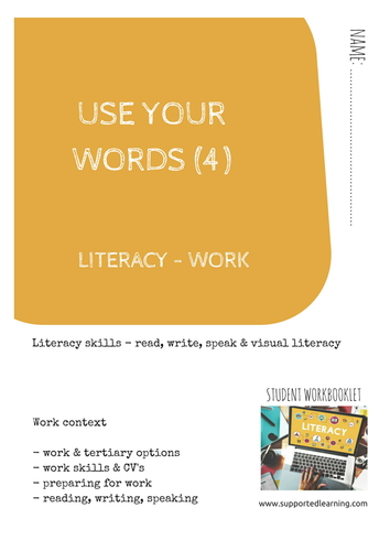 SPECIAL EDUCATION LITERACY (4) - Work and workplace literacy ...