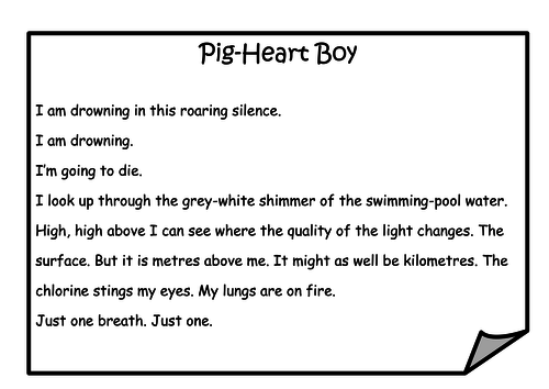Pig Heart Boy - Malorie Blackman Worksheet | Teaching Resources