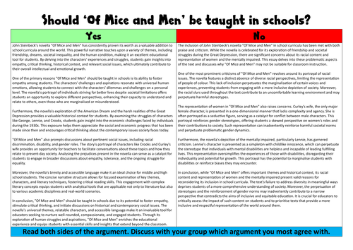 Chapter 3 Of Mice and Men 3 lessons | Teaching Resources