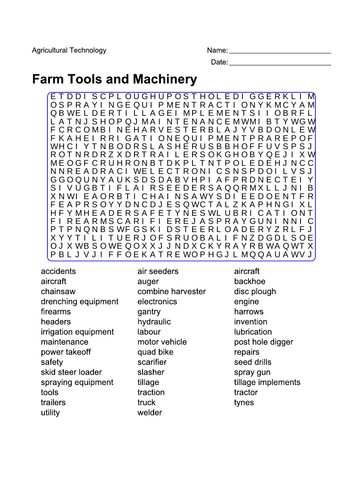 Farm Tools and Machinery unit of work | Teaching Resources