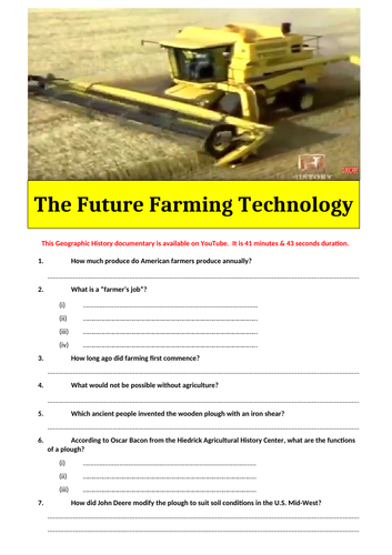 Farm Tools and Machinery unit of work | Teaching Resources