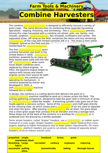 Farm Tools and Machinery unit of work | Teaching Resources