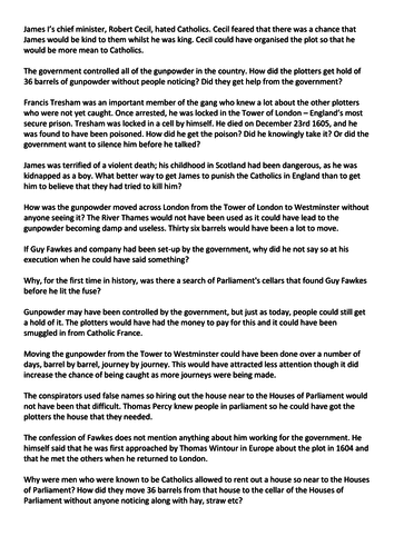 Gunpowder Plot/ Bonfire night/ Plot or conspiracy/ Crime and punishment ...