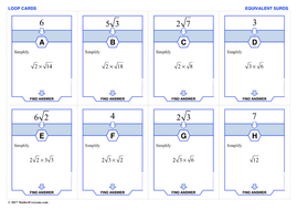 Equivalent Surds (Treasure Hunt) | Teaching Resources