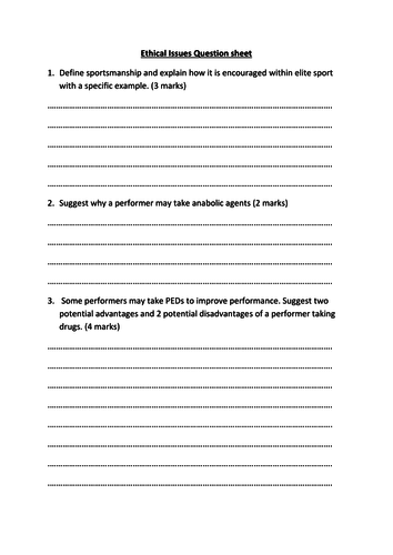 GCSE AQA Physical Education - Performance Enhancing Drugs (PEDs ...