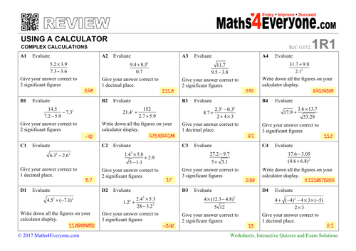 GCSE Revision (Using a Calculator) | Teaching Resources GCSE Revision (Using a Calculator) | Teaching Resources