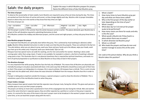 AQA GCSE Religious Studies Islamic Practices | Teaching Resources