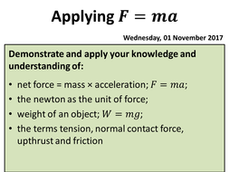 Applying F=ma - A Level Physics (OCR A) | Teaching Resources