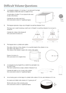 Difficult Volume GCSE Worksheet | Teaching Resources