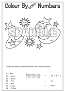 Fireworks Colour By Binary Numbers | Teaching Resources