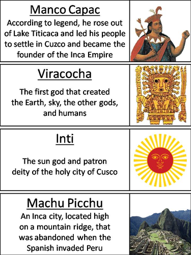 Inca Empire Word Wall Cards | Teaching Resources