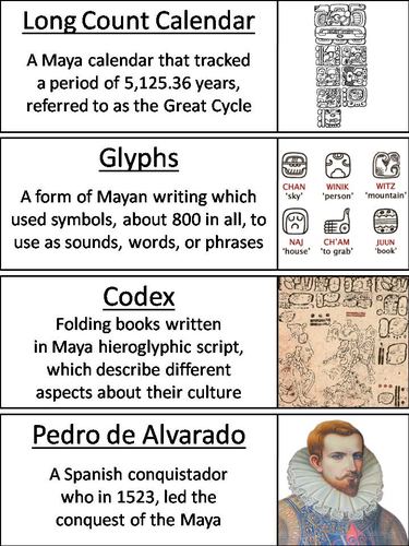 Maya Civilization Word Wall Cards | Teaching Resources