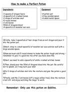 Making a potion: Writing instructions | Teaching Resources