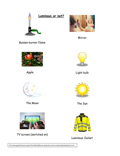 Light, properties of light, light v sound, light rays, seeing things ...