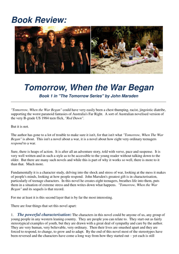 Book review and activities: Tomorrow When the War Began | Teaching ...