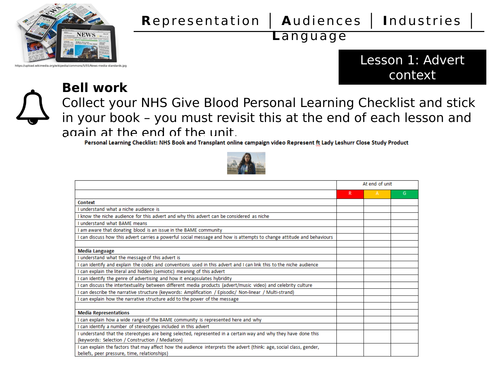 NHS Blood and Transplant Represent CSP GCSE Media Studies Advertising ...