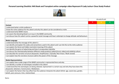 NHS Blood and Transplant Represent CSP GCSE Media Studies Advertising ...