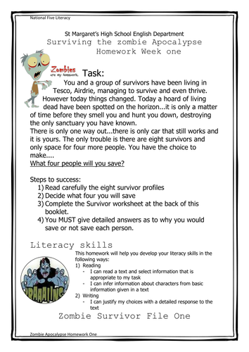 Zombie Apocalypse Unit | Teaching Resources