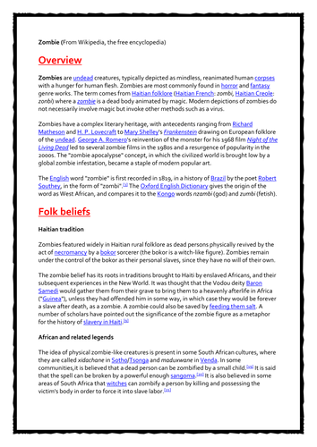 Zombie Apocalypse Unit | Teaching Resources