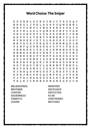 The Sniper - Liam O’Flaherty Unit of Work | Teaching Resources