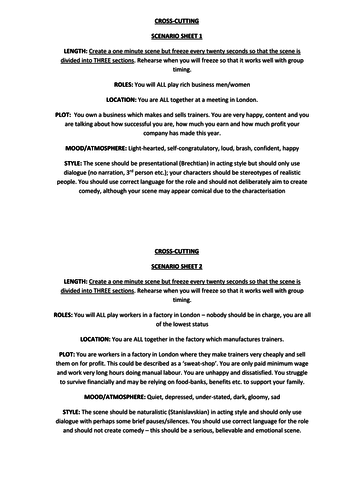 KS3/4: Drama: Introduction to Cross-Cutting and Juxtaposition ...