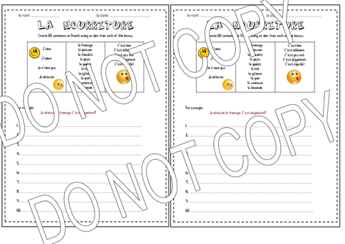 Les Groups Alimentaires - French Food Games, Activities and Worksheet ...