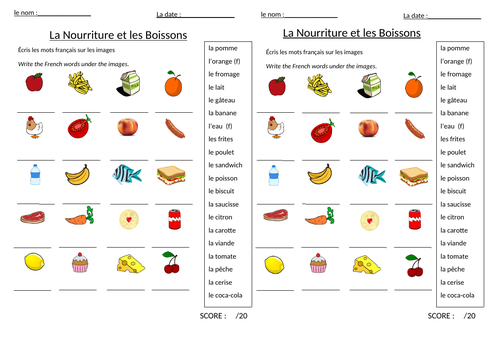 Les Groups Alimentaires - French Food Games, Activities and Worksheet ...