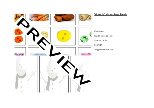 German Winter Logic Puzzle Christmas | Teaching Resources