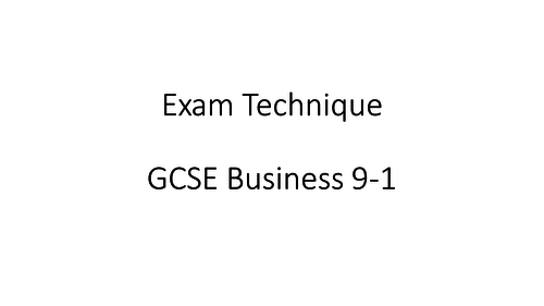 GCSE Business 9-1 OCR - Introduction to examination techniques ...