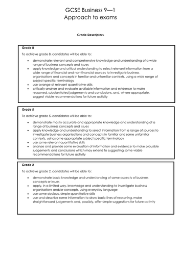 GCSE Business 9-1 OCR - Introduction to examination techniques ...
