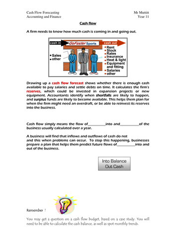 GCSE Business Introductory Cash flow whole lesson resources | Teaching ...