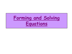 Forming and solving equations powerpoint | Teaching Resources