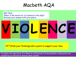 AQA Macbeth Revision Violence Theme | Teaching Resources