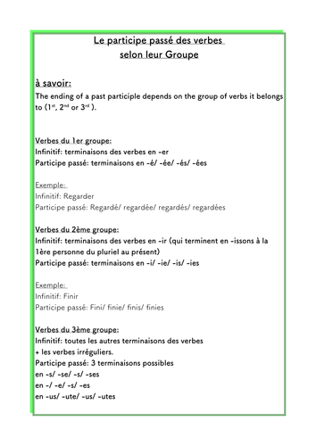 French Verbs- Revision pack (past tenses and more) | Teaching Resources