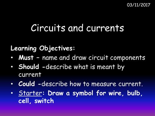 Electricity and Magnetism_Lesson 2_circuits and currents | Teaching ...
