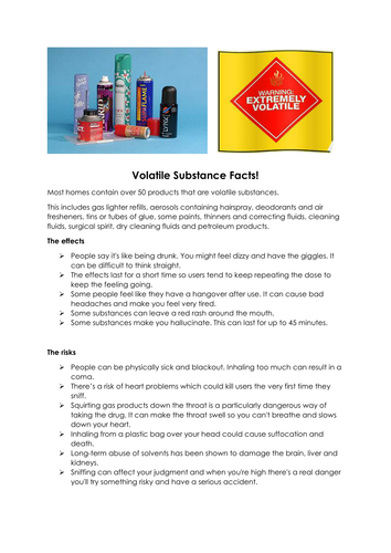 PSHE: Drugs Education: VSAs Volatile Substance Abuse and Getting Help ...