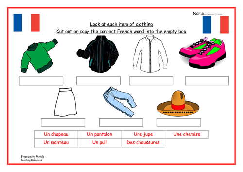 French lesson and resources - Clothes - les vêtements | Teaching Resources