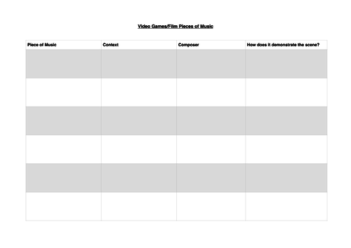 OCR GCSE Music Film Music and Video Games | Teaching Resources