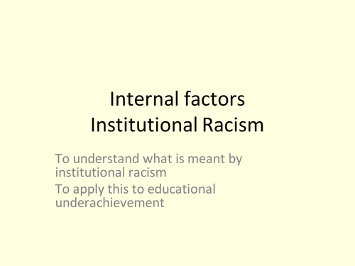 AQA A Level Sociology Education and Ethnicity - Institutional Racism ...