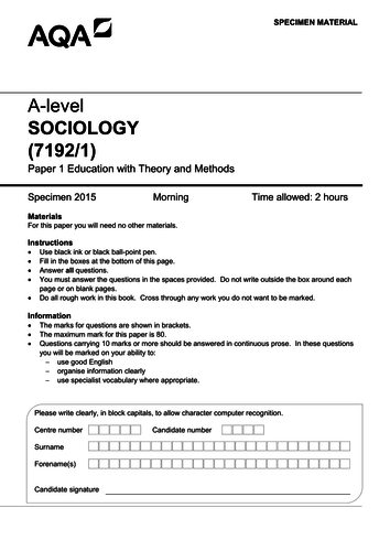 AQA A Level Sociology Education and Research Methods - Sampling ...