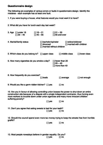 AQA A Level Sociology - Education and Research Methods - Questionnaires ...