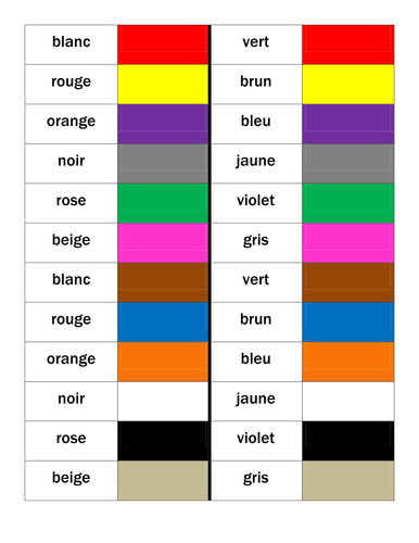 Couleurs (Colors in French) Dominoes | Teaching Resources