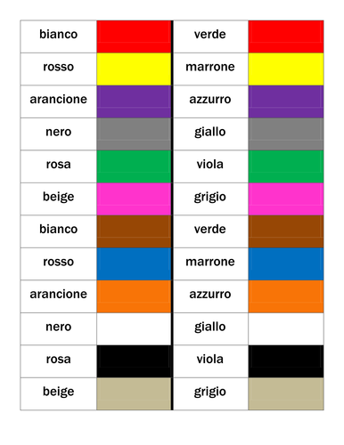 Colori (Colors in Italian) Dominoes | Teaching Resources